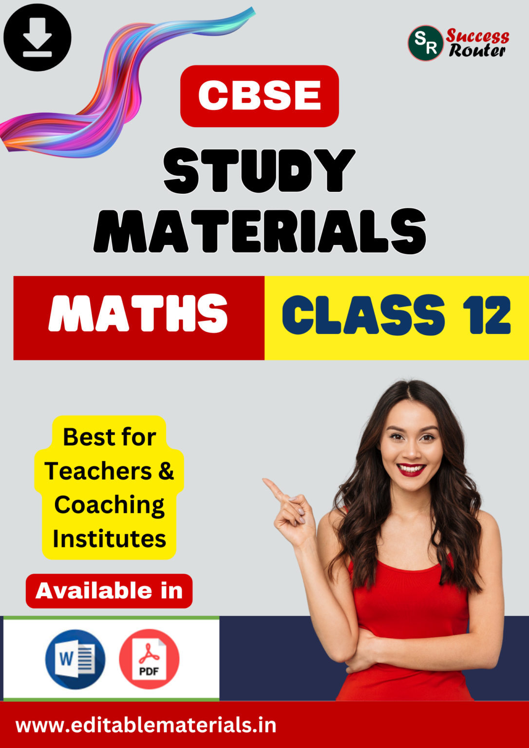 Study Materials for CBSE Class 12 Maths - Editable Materials