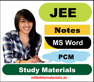 Study Materials for JEE Main and Advanced - Editable Materials