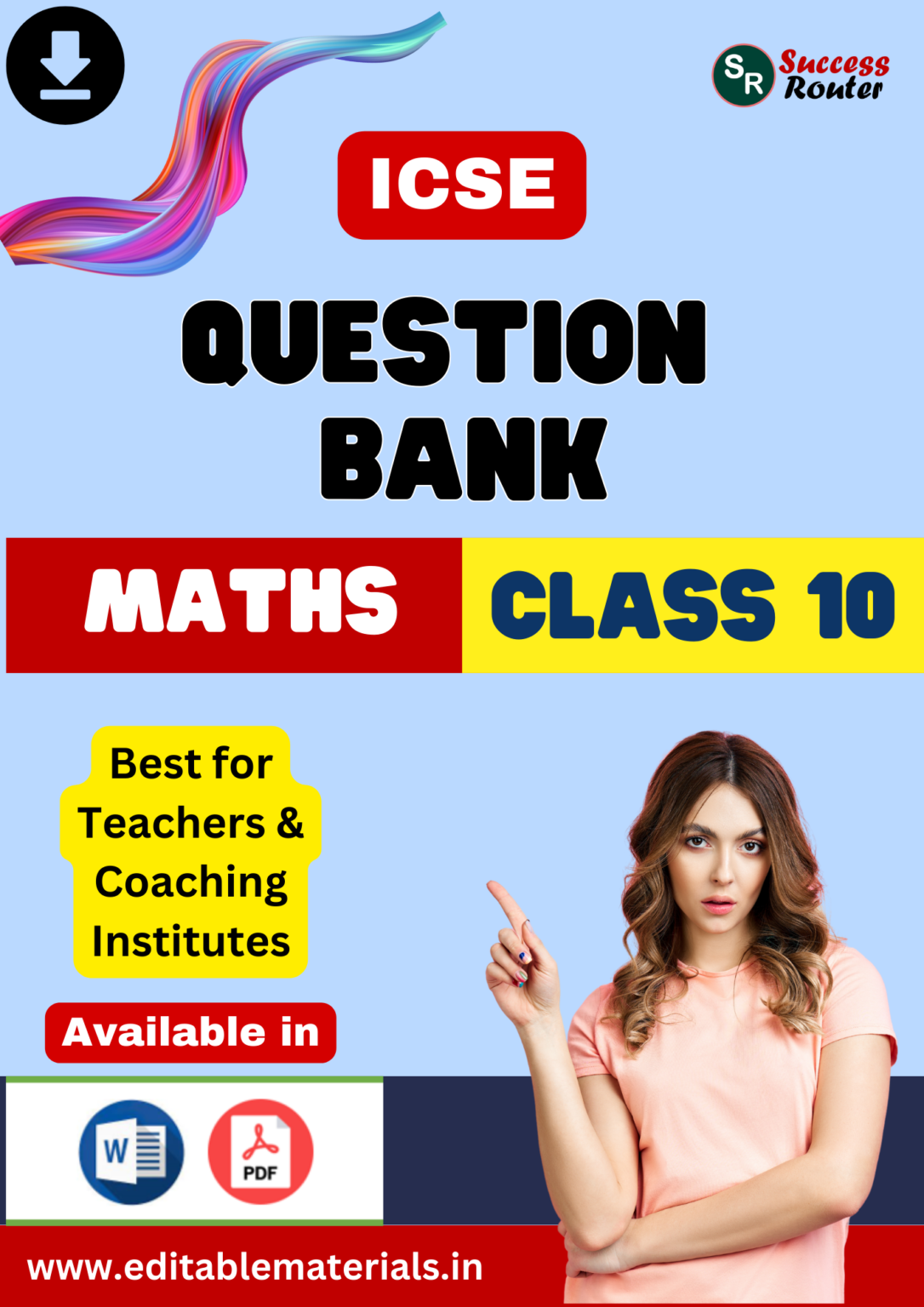 Question Bank for ICSE Class 10 Maths - Editable Materials
